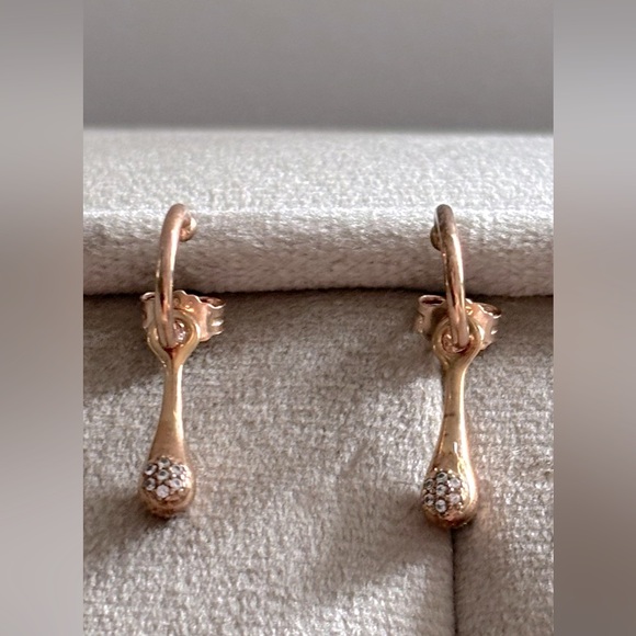 Pandora | Jewelry | Pandora Elegant Rose Gold Drop Earrings | Poshmark
